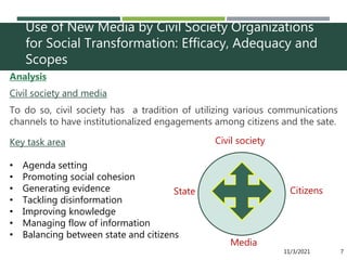 Use of new media by civil society organizations for social ...