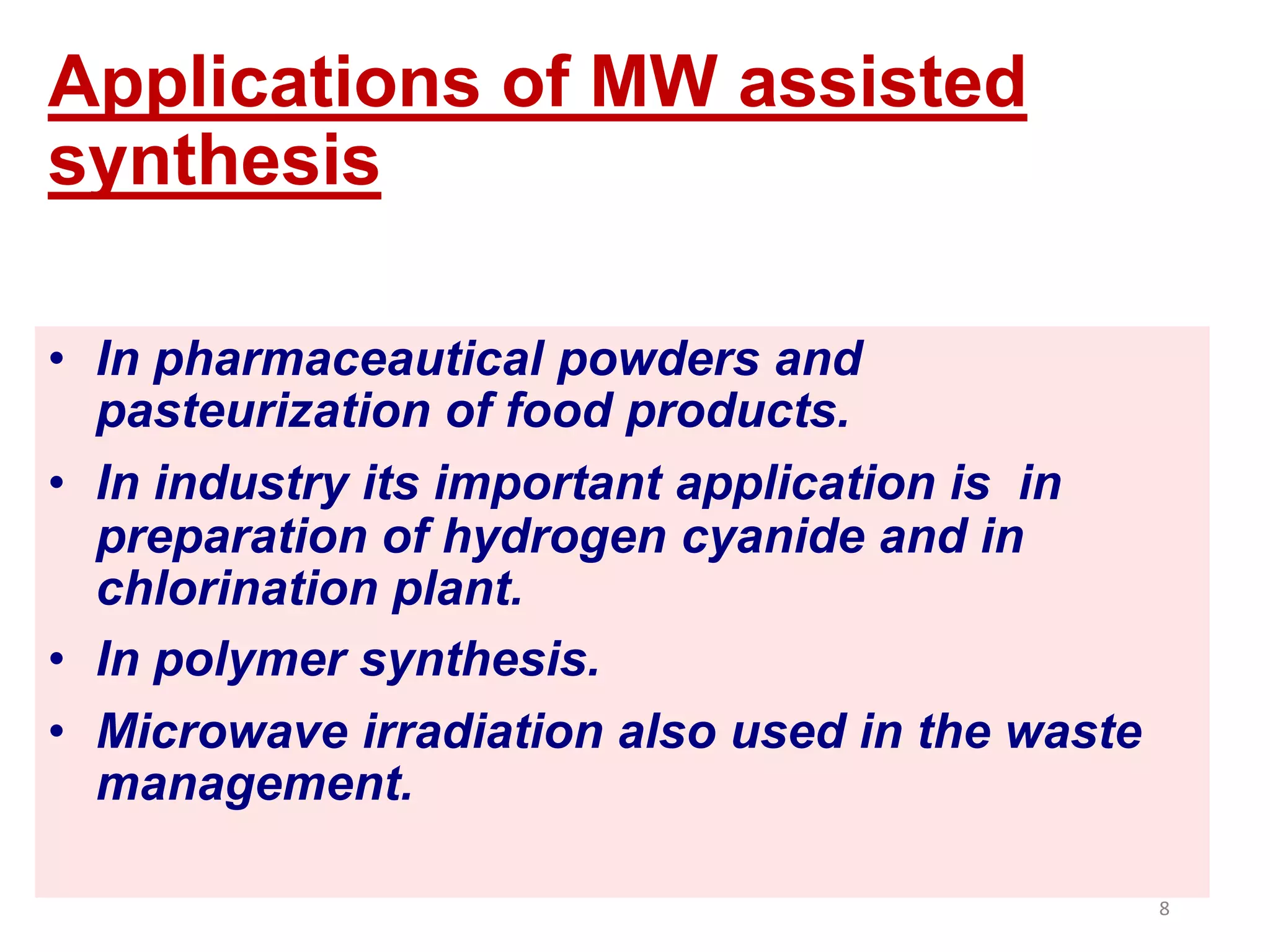 Use of microwaves for synthesis | PPTX