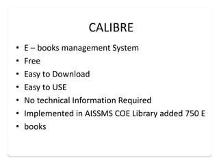 Use of open source database and open source tools for Library and ...