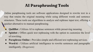 Use of paraphracing in Research Writing.pptx