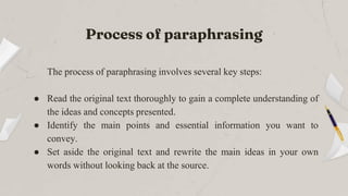 Use of paraphracing in Research Writing.pptx