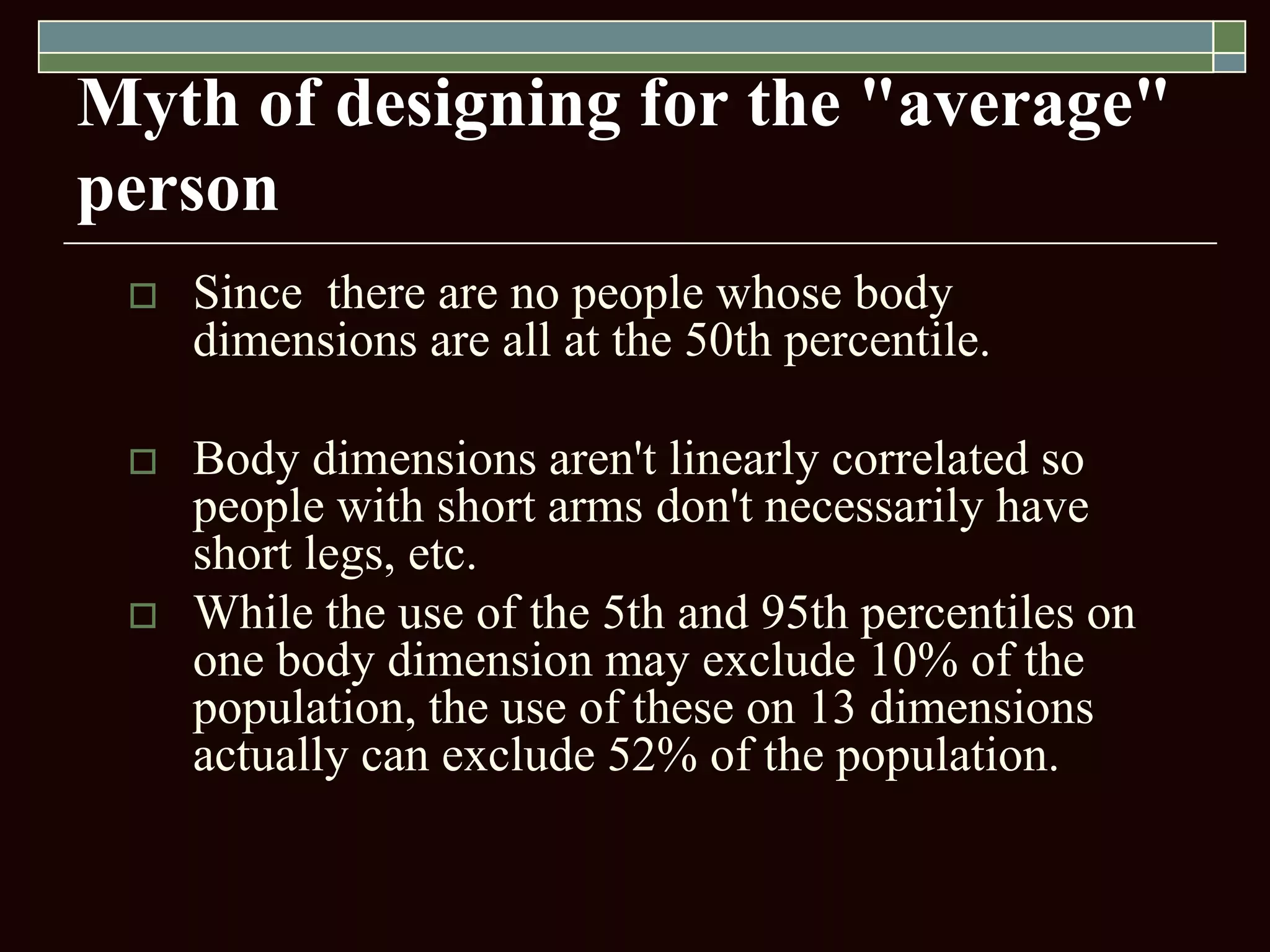 Use of percentiles ,and static and dynamic measurements | PPT