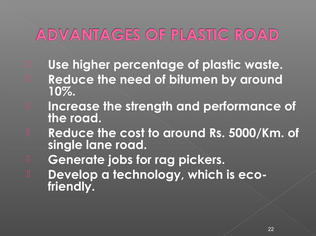 Use of plastic waste in road construction | PPT | Indoor Environmental ...