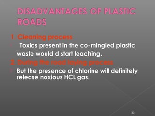 Use of plastic waste in road construction | PPT