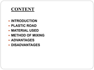 Use of plastic waste in road construction. | PPTX