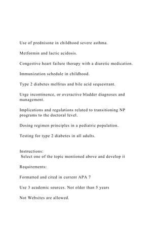 Use of prednisone in childhood severe asthma.Metformin and.docx