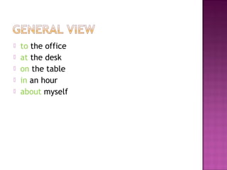 Use of prepositions "In" , "On" and "At". | PPT