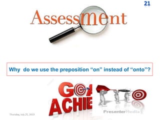 Use of prepositions, IN, INTO, ON,ONTO,UNDER,OVER,ABOVE,BELOW,THROUGH ...