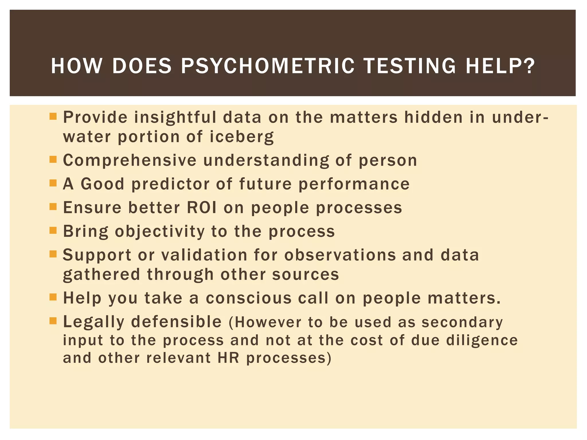 Use of psychometric assessments in hrm | PPT