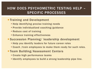 Use of psychometric assessments in hrm | PPT