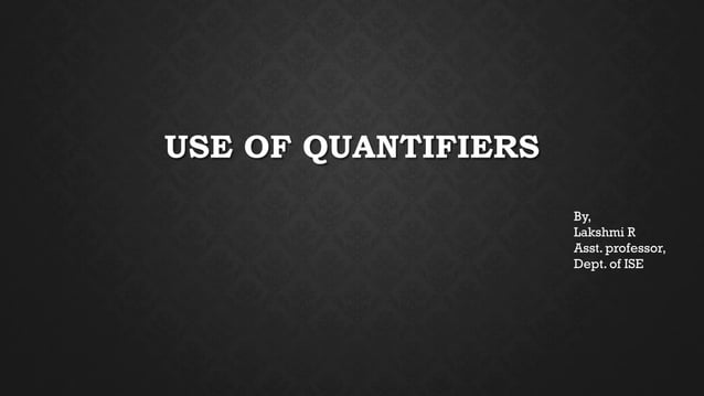 Use of quantifiers | PDF