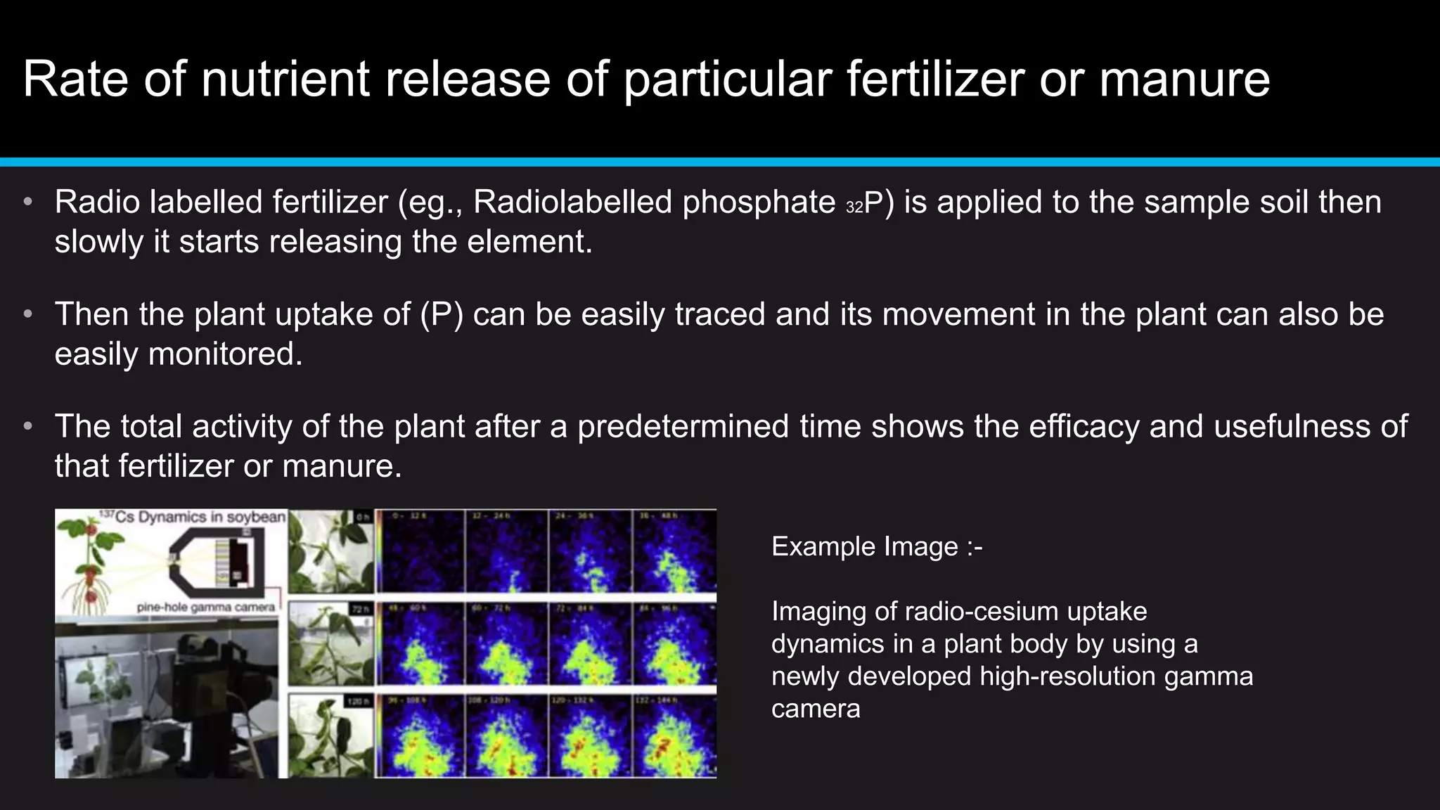 Use of radio tracer technique in soil fertility evaluation | PPTX