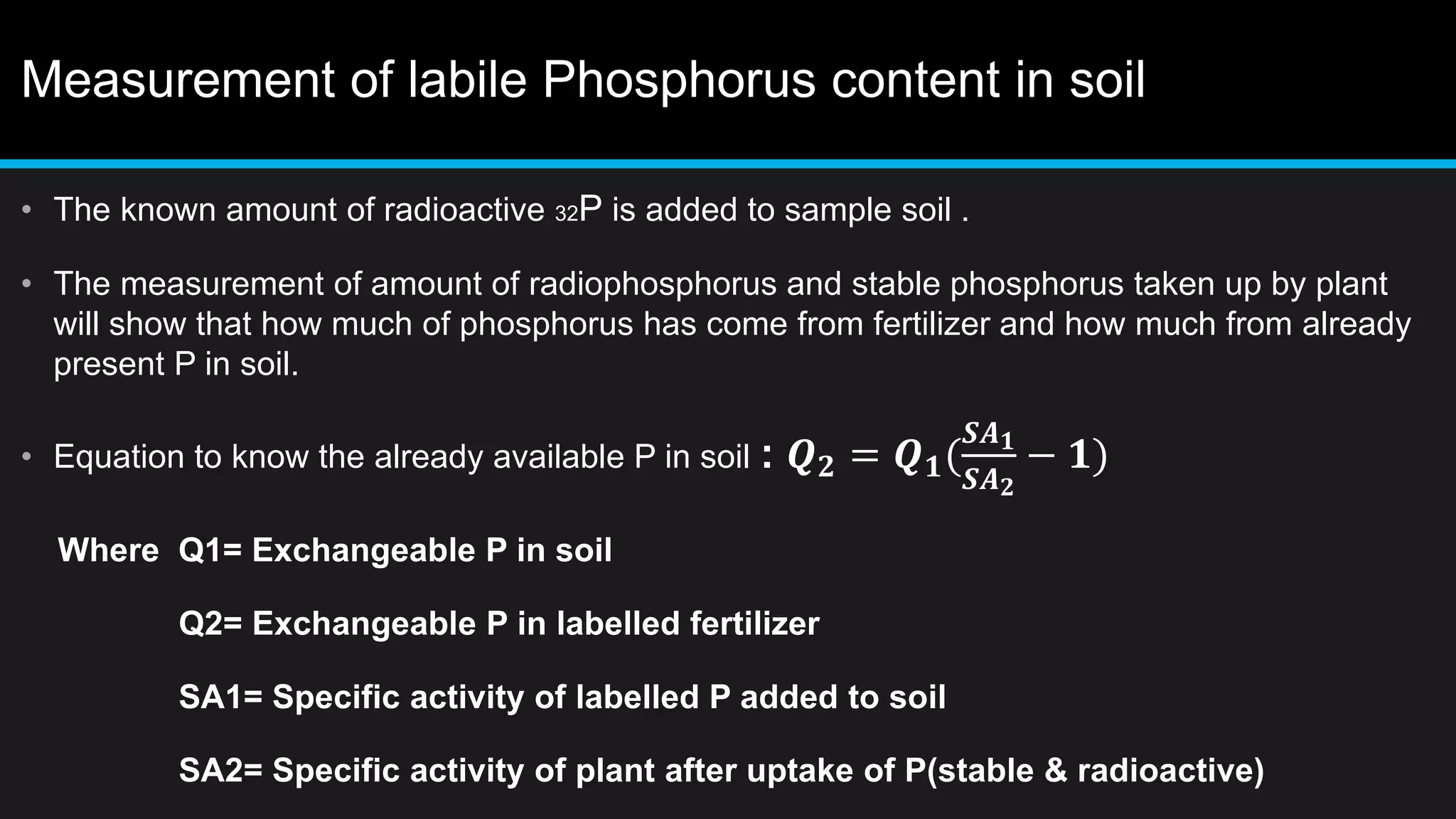Use of radio tracer technique in soil fertility evaluation | PPTX