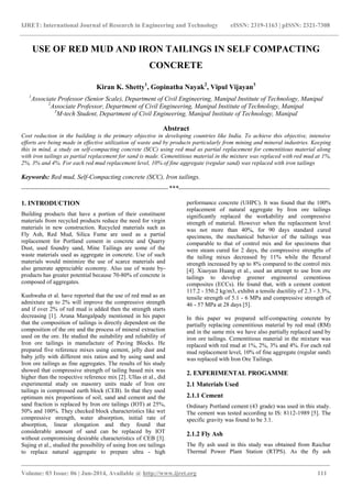Use of red mud and iron tailings in self compacting concrete | PDF
