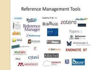 Use of reference management tools in Reserch : Zotero and Mendeley | PPTX