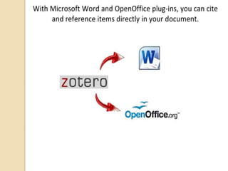 Use of reference management tools in Reserch : Zotero and Mendeley | PPTX