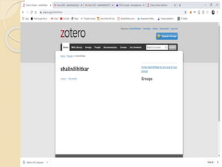 Use of reference management tools in Reserch : Zotero and Mendeley | PPTX