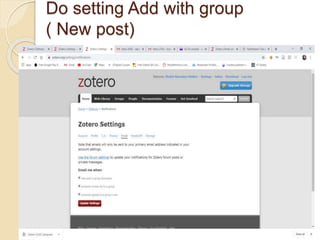 Use of reference management tools in Reserch : Zotero and Mendeley | PPTX
