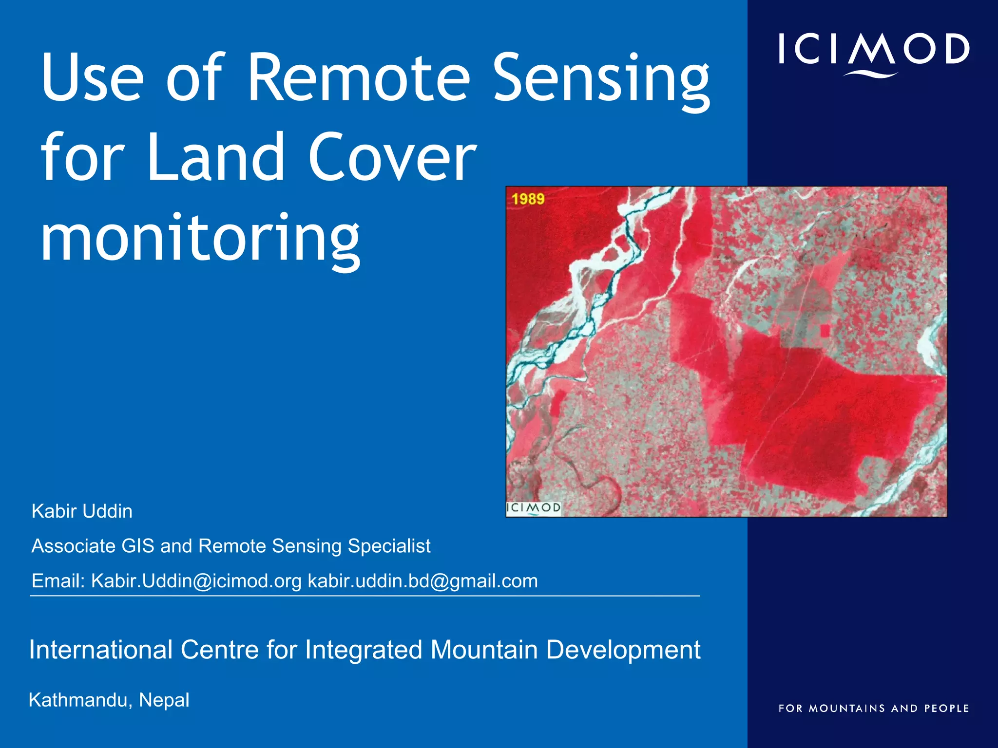 Use of remote sensing for land cover monitoring servir science ...
