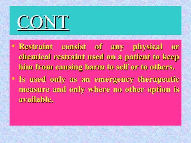 Use of restraint | PPT | First Aid | Injuries