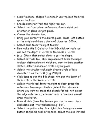 Use of rib tool in pro e | PDF