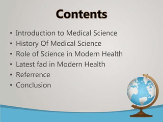 Use of science in modern health | PPTX