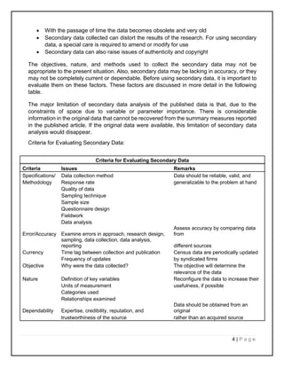 Use of secondary data in marketing analytics | PDF