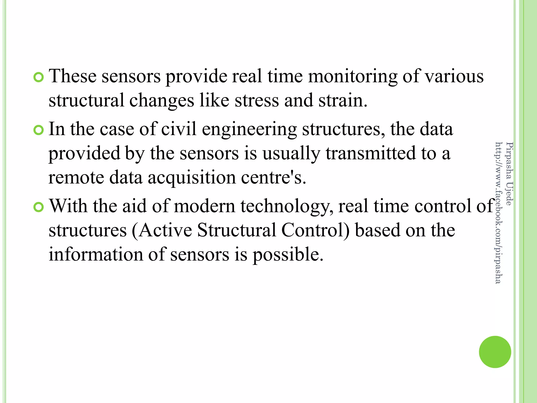 Use of sensors in structural engineering by pirpasha ujede | PDF