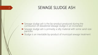 Use of sewage sludge ash in building materials1 | PPT