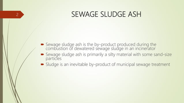 Use of sewage sludge ash in building materials1 | PPT