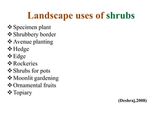 Use of shrubs in landscaping | PDF