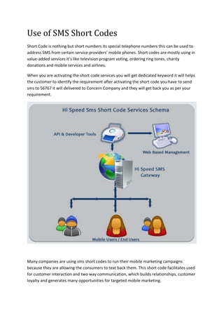 Use of sms short codes | DOCX | Business | Business and Finance