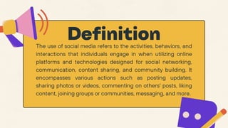 Use of Social Media- Group 1 Advantages and Disadvantages | PPTX