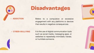 Use of Social Media- Group 1 Advantages and Disadvantages | PPTX