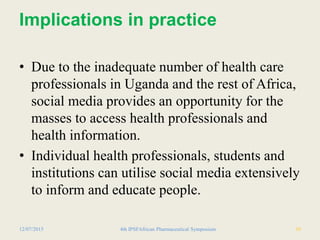 Use of social media to promote health | PPTX