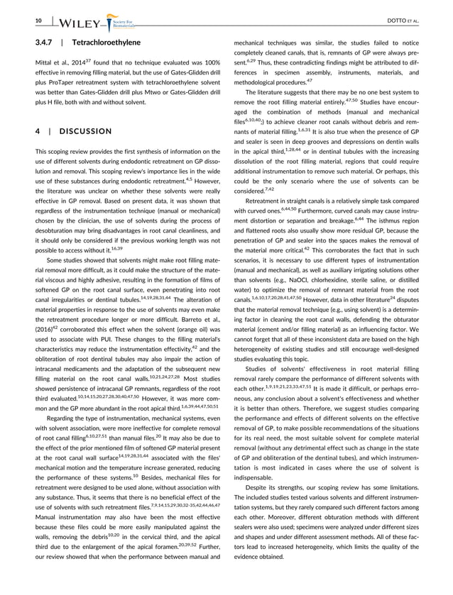 use of solvents for Gp removal.pdf | Dental Health | Diseases and ...