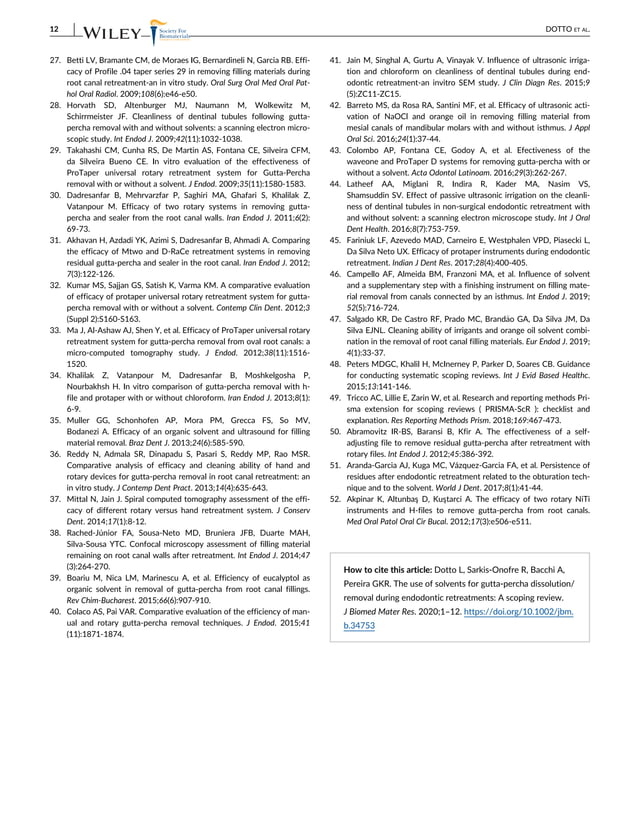 use of solvents for Gp removal.pdf | Dental Health | Diseases and ...