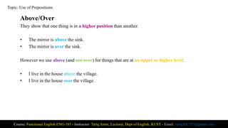 Use of some prepositions | PPTX