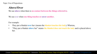 Use of some prepositions | PPTX