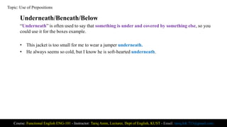 Use of some prepositions | PPTX