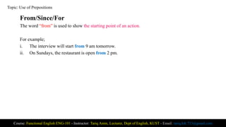Use of some prepositions | PPTX