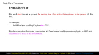 Use of some prepositions | PPTX