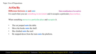 Use of some prepositions | PPTX