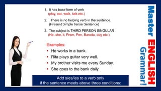 Use of s or es or ies with verbs | PPTX