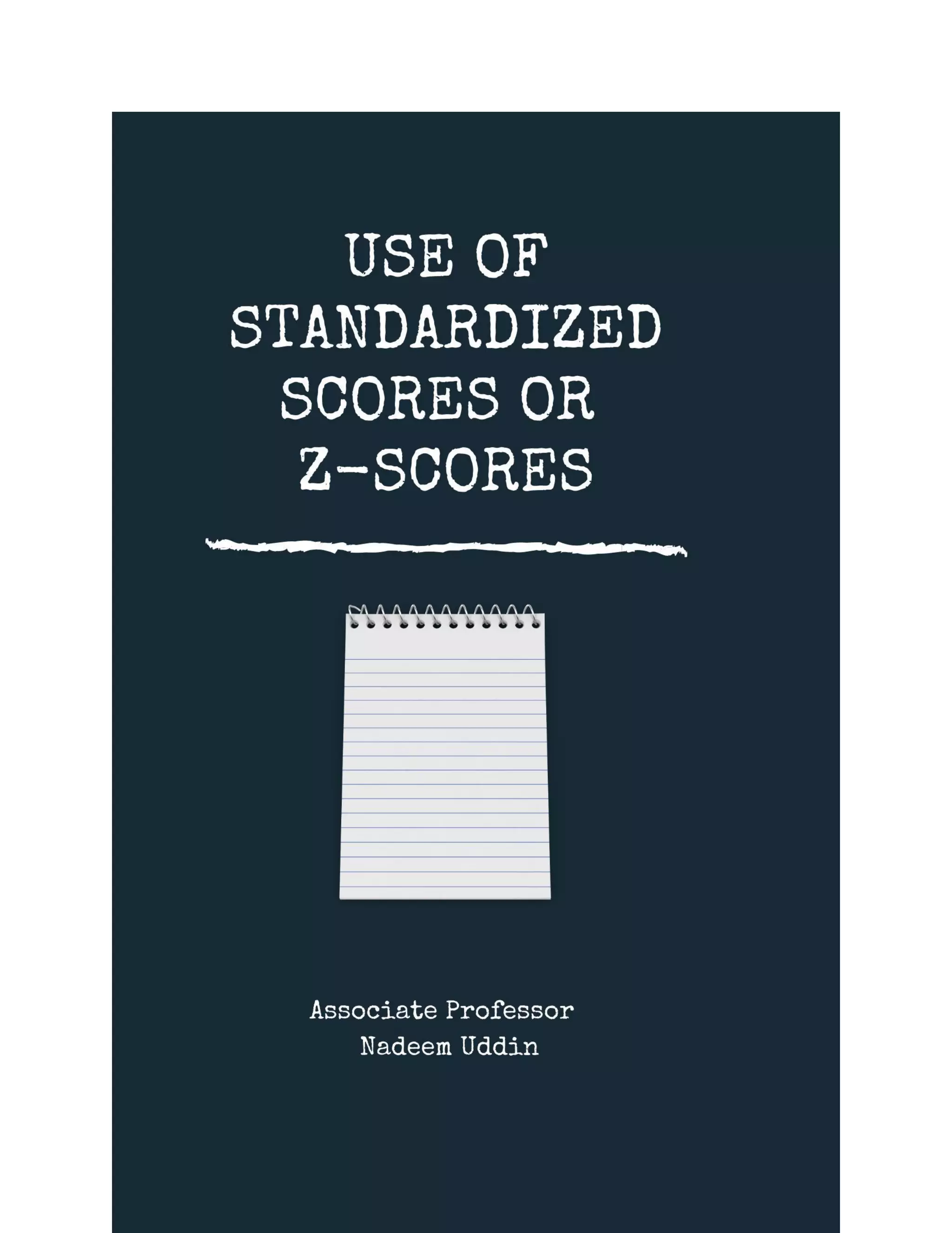 Use of standardized scores or z scores | PDF