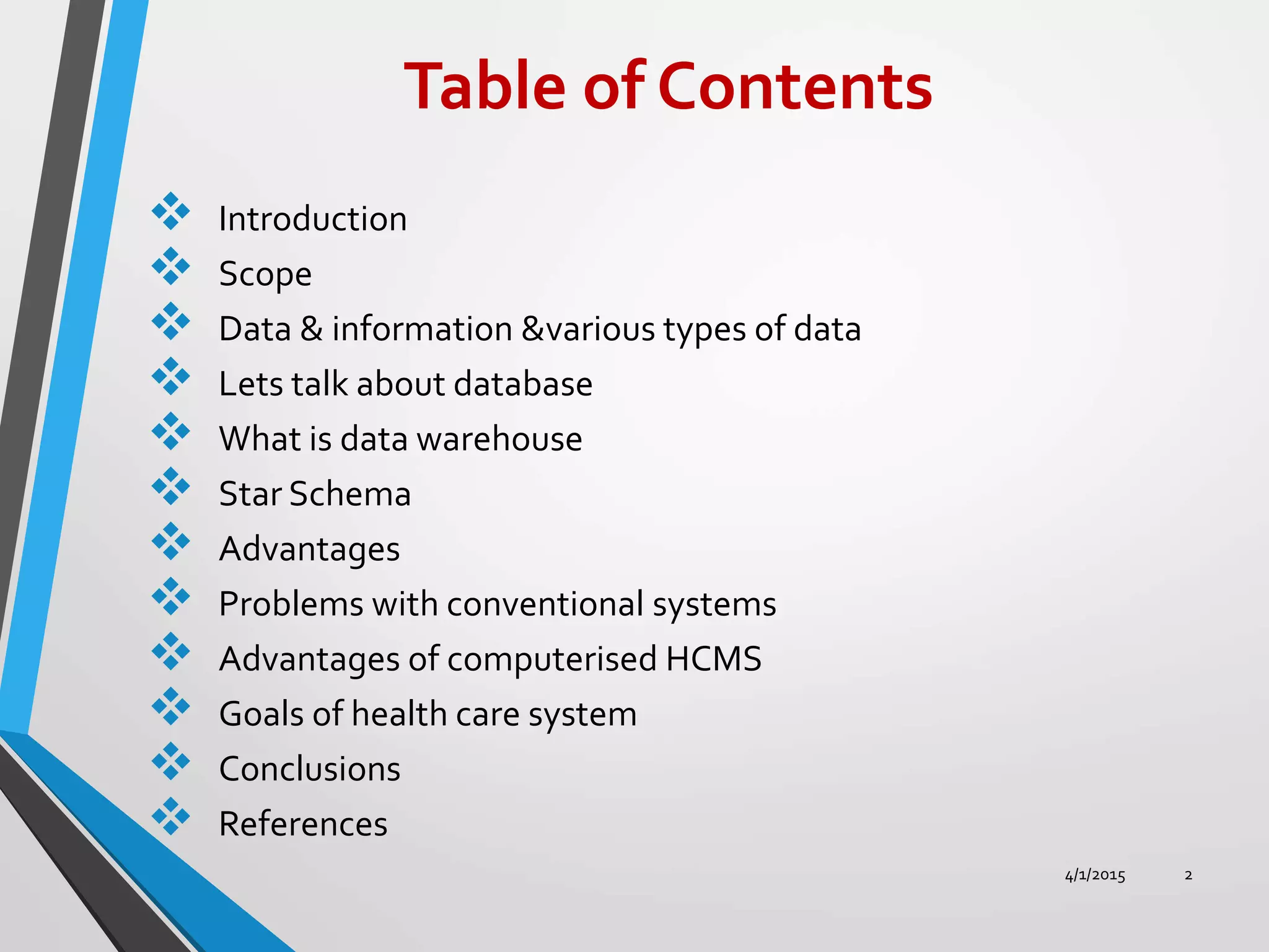 Use of Star Schema in Health Care | PPTX