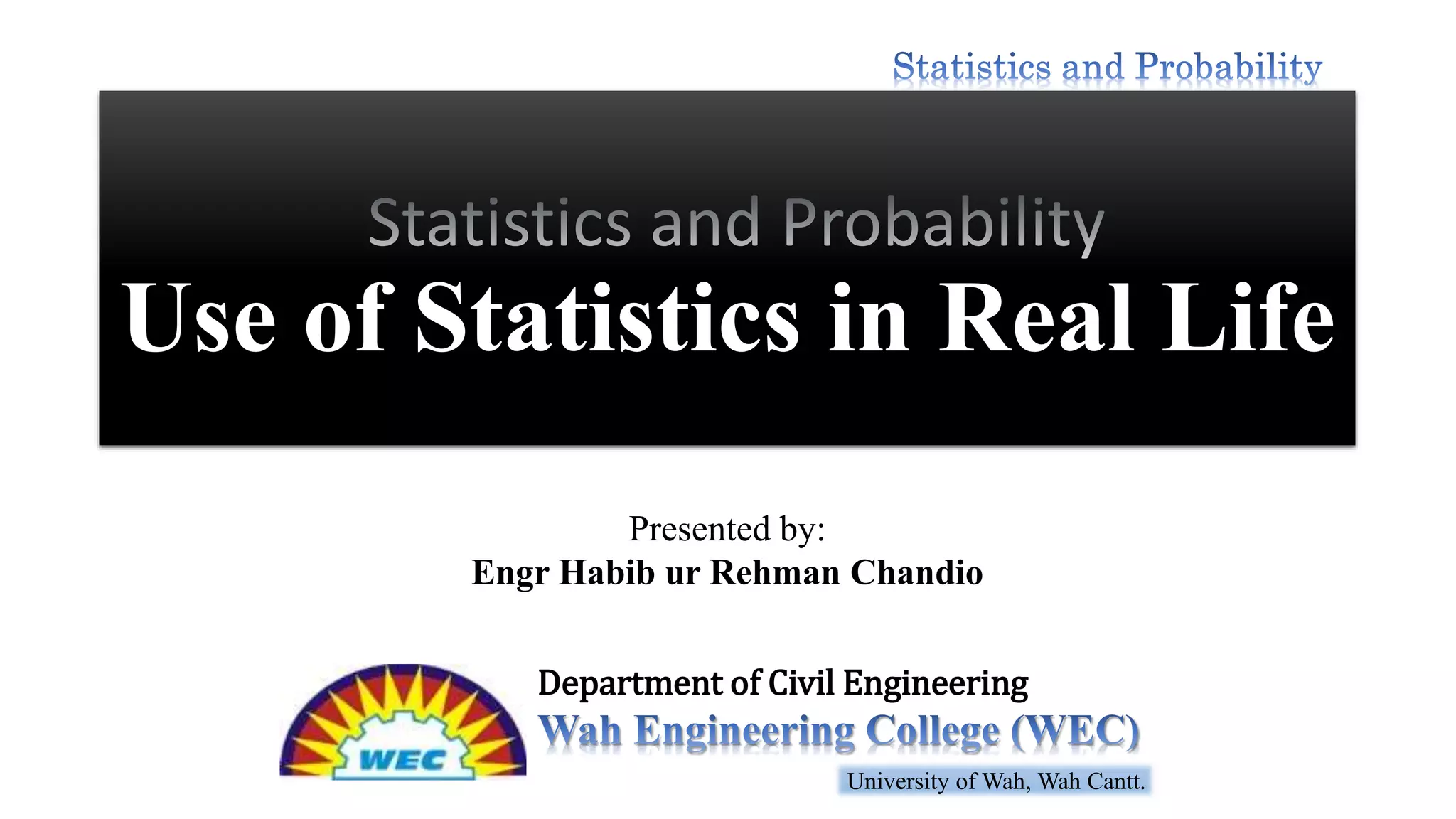 Use of Statistics in real life | PPTX