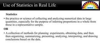 Use of Statistics in real life | PPTX