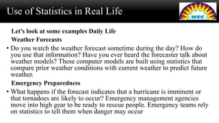 Use of Statistics in real life | PPTX