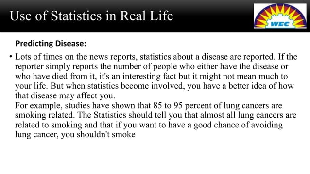 Use of Statistics in real life | PPTX | Weather | Science